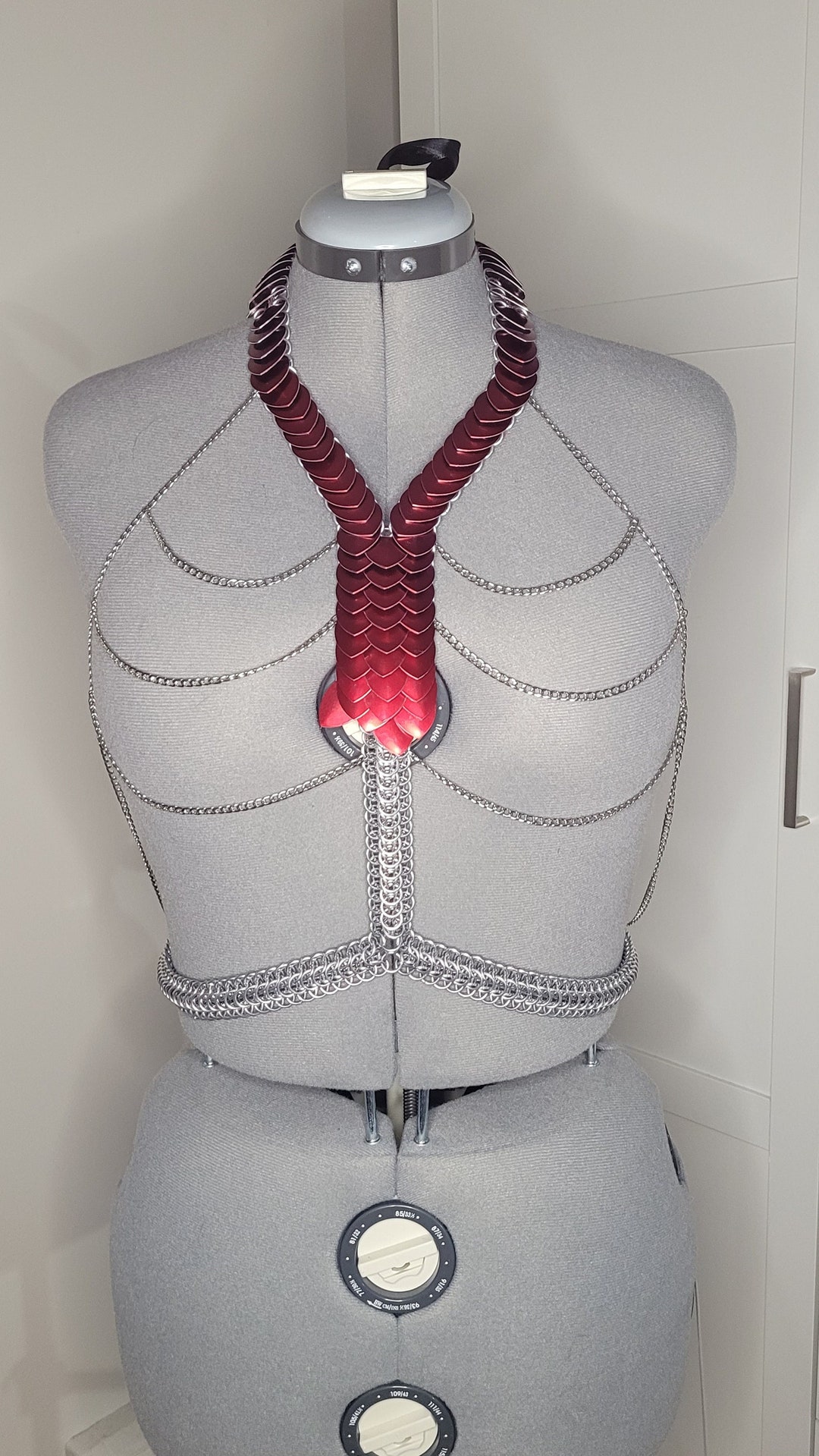 Red Dragon Scale Chest Harness - Etsy