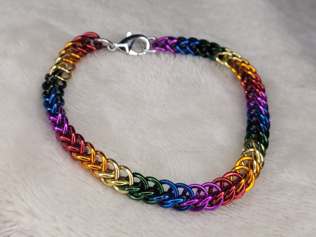 Rainbow Chain Bracelet - Etsy