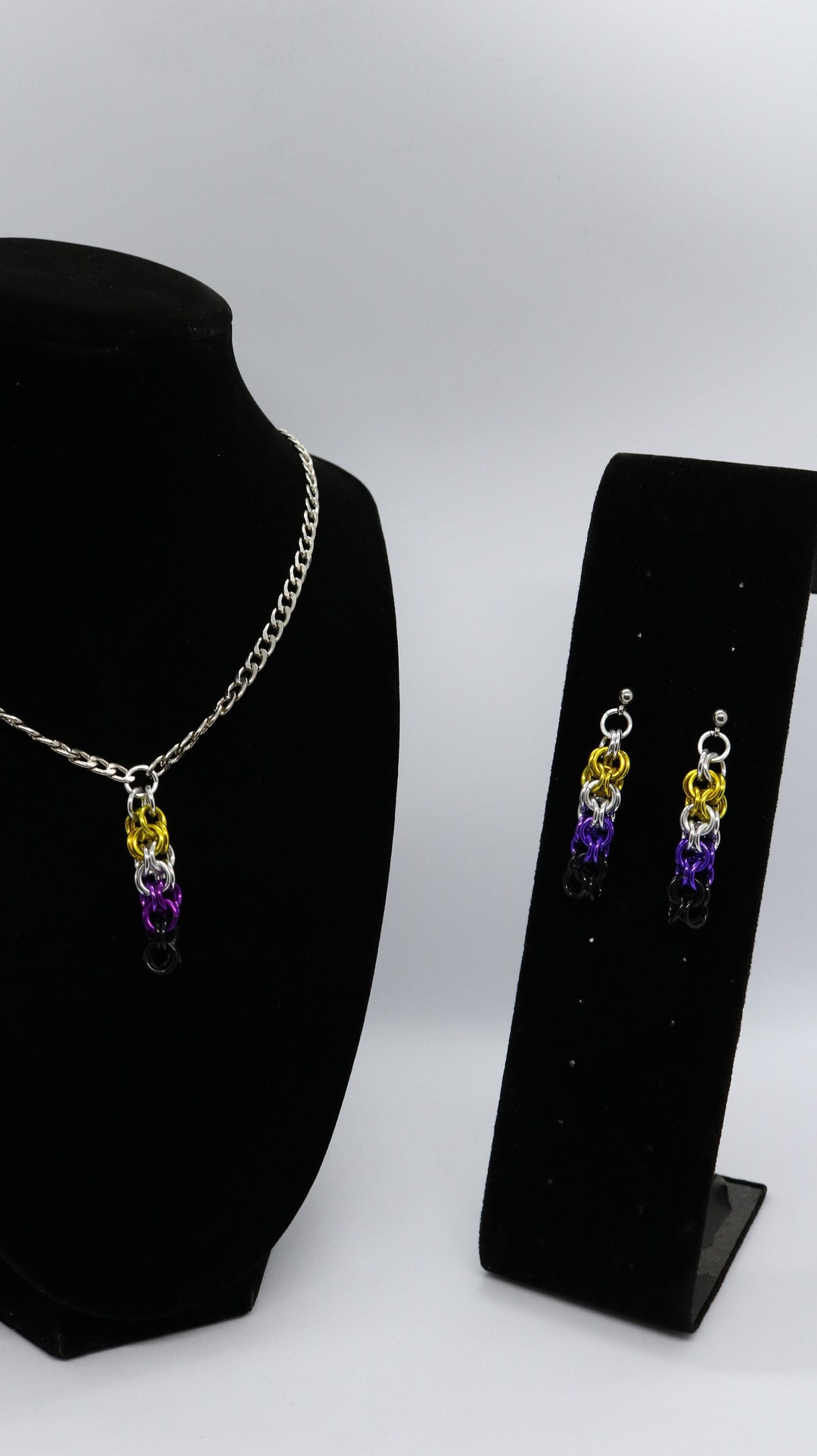 Non-binary Pride Flag Chain Pendant Set - Etsy