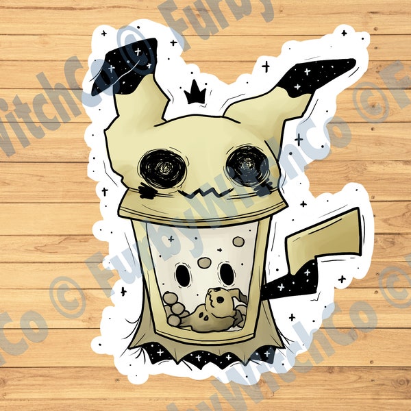 Pikachu Boba Sticker - Etsy