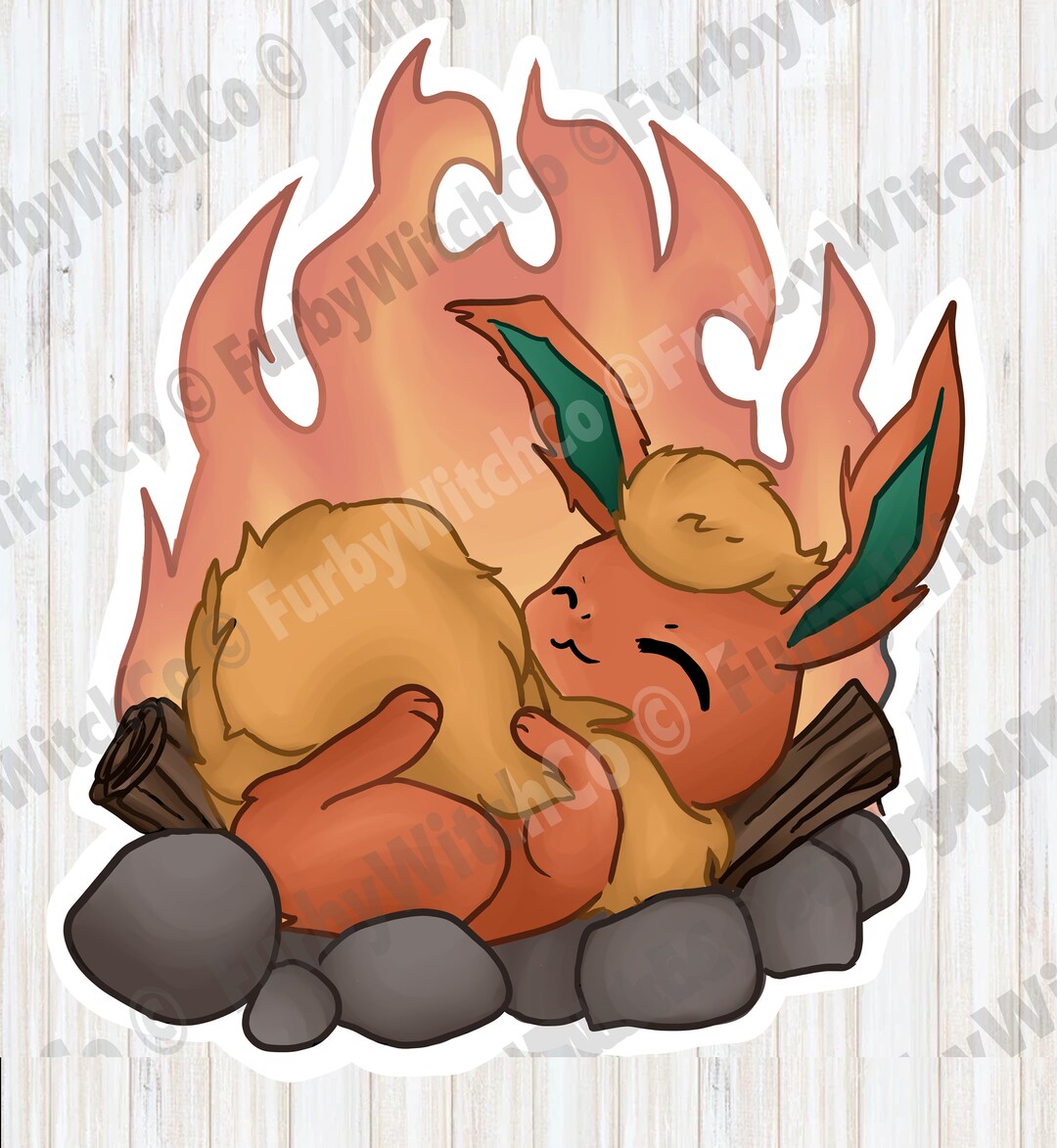 Flareon Sticker Full-color Vinyl Sticker Pokemon Stickers - Etsy