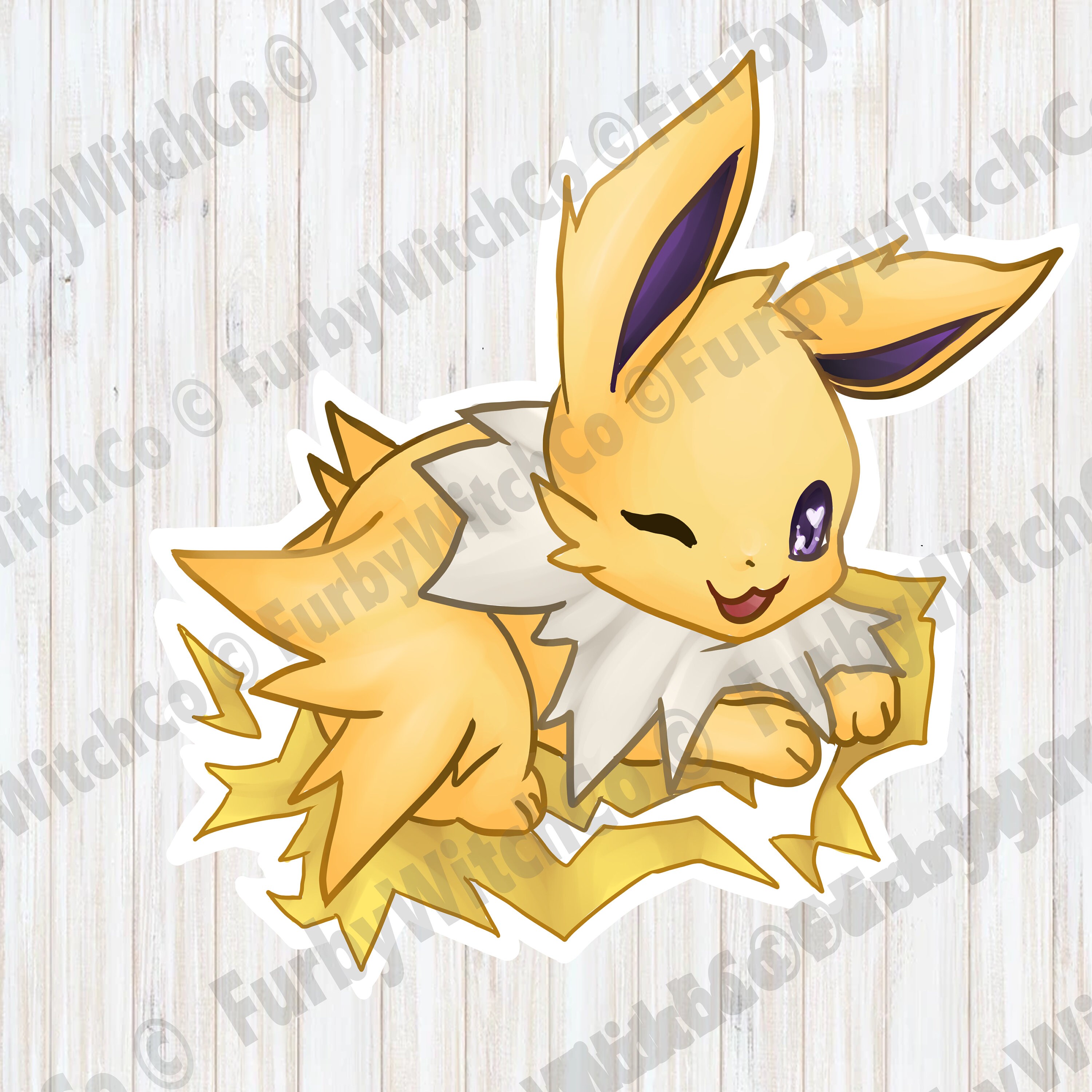 Jolteon Sticker | Full-color Vinyl Sticker | Pokemon Stickers | Eevee ...
