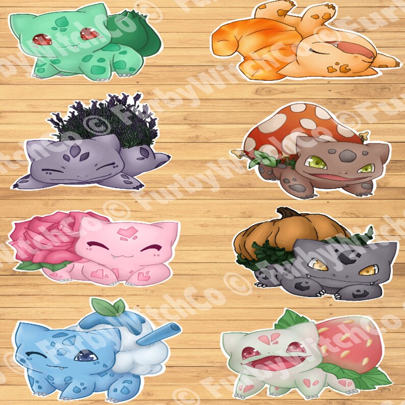 Bulbasaur Seasonal Set Full-color Stickers 8 Vinyl Stickers Pokemon ...