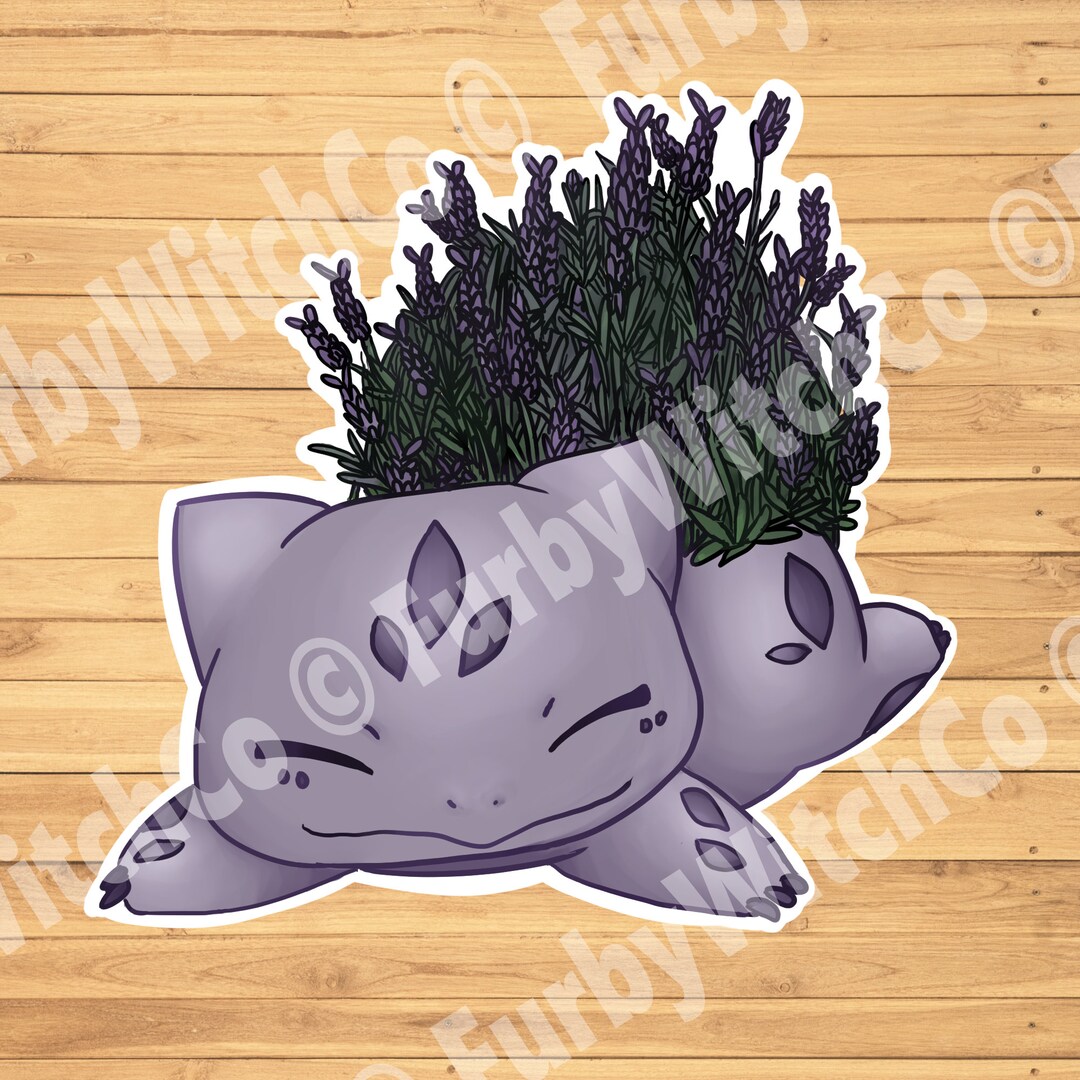 Lavender Bulbasaur Full-color Sticker Vinyl Sticker Pokemon Stickers ...