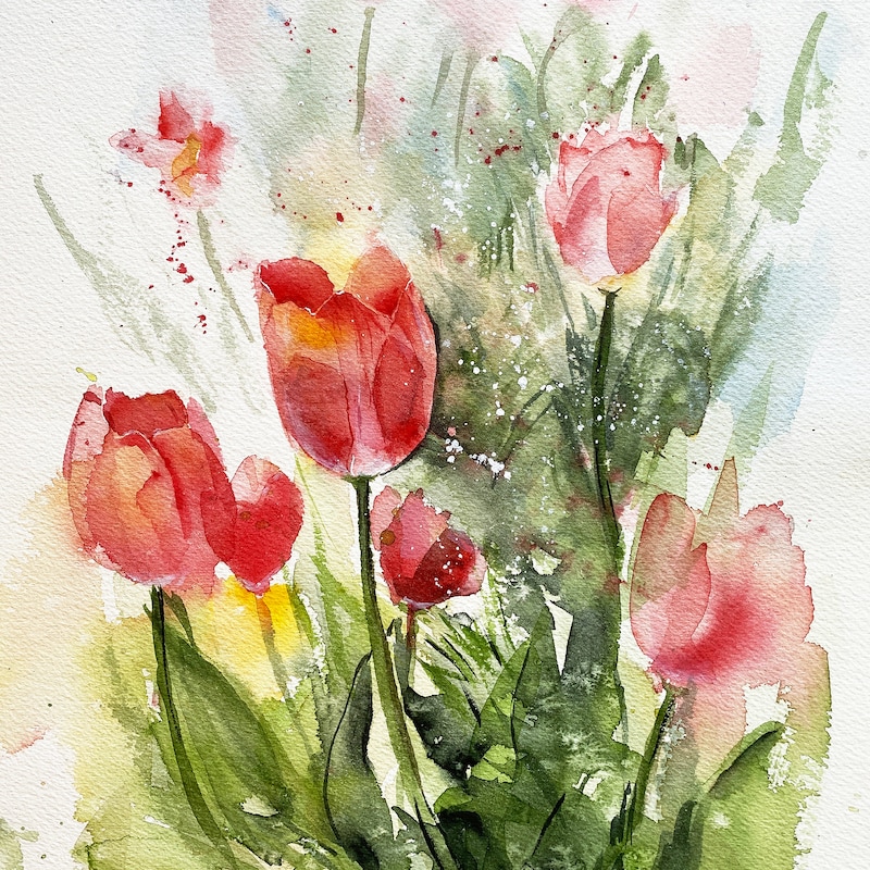 Tulip Watercolor - Etsy