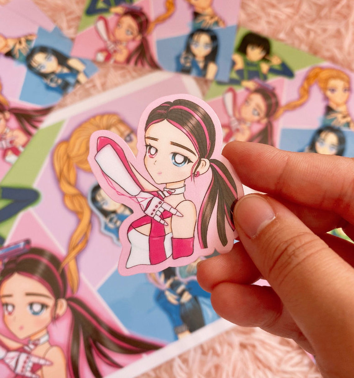 Aespa Cute Anime Stickers Karina Winter Ningning - Etsy