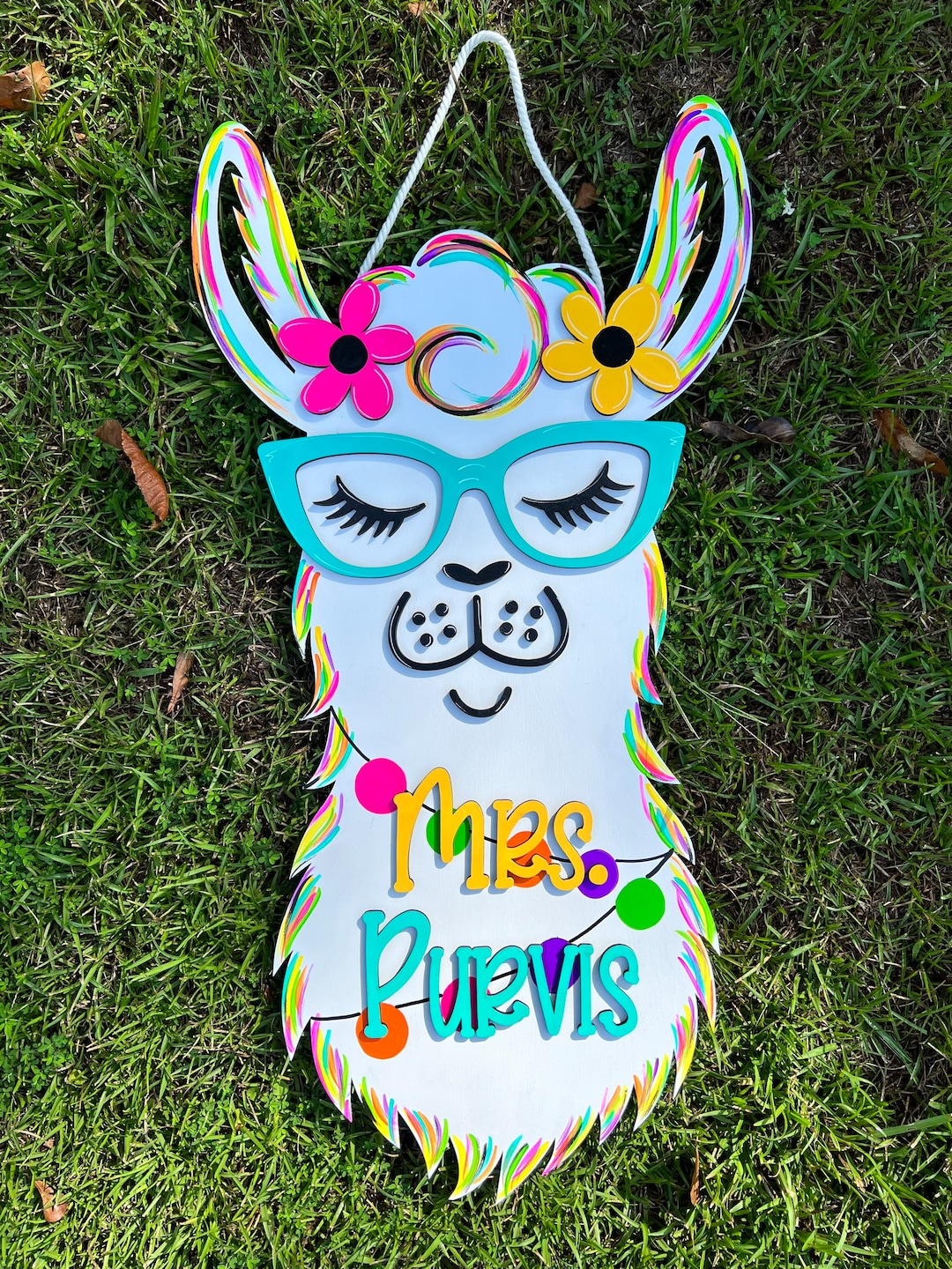 Llama Door Hanger - DIY Llama - Door Decor Llama - Personalized ...