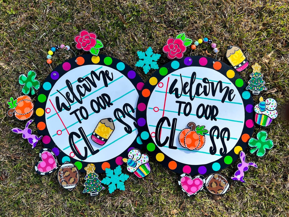 Welcome to Our Class Door Hanger With Attachments - Etsy