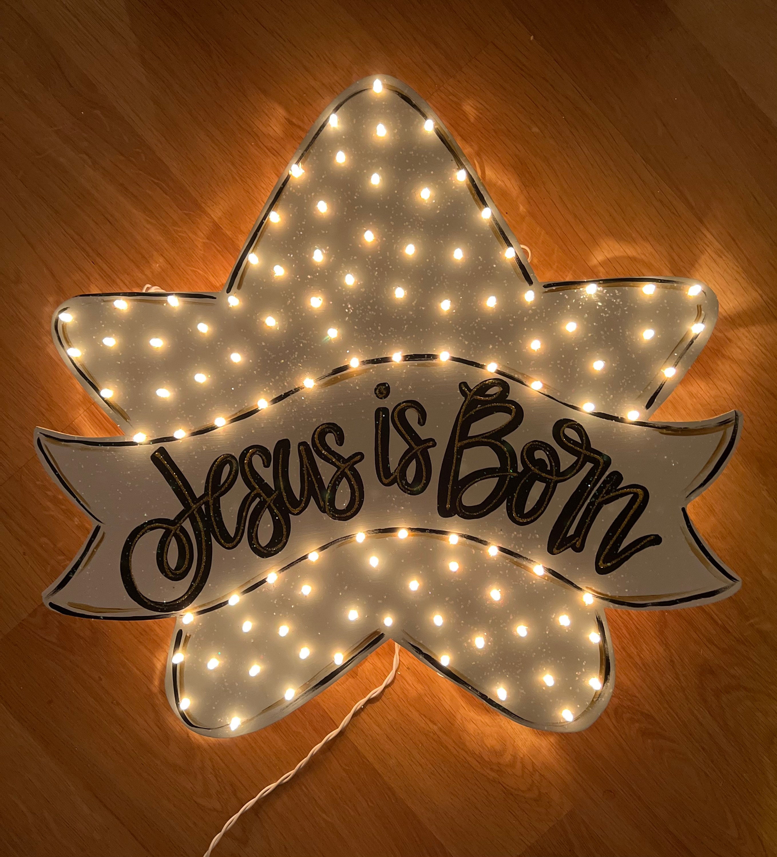 Jesus is Born Tree Topper - Etsy