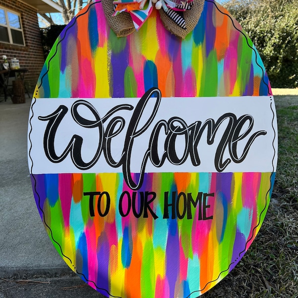 Colorful Door Hanger - Etsy