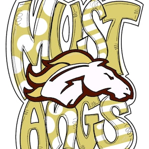Mustangs School Door Hanger Template - Etsy