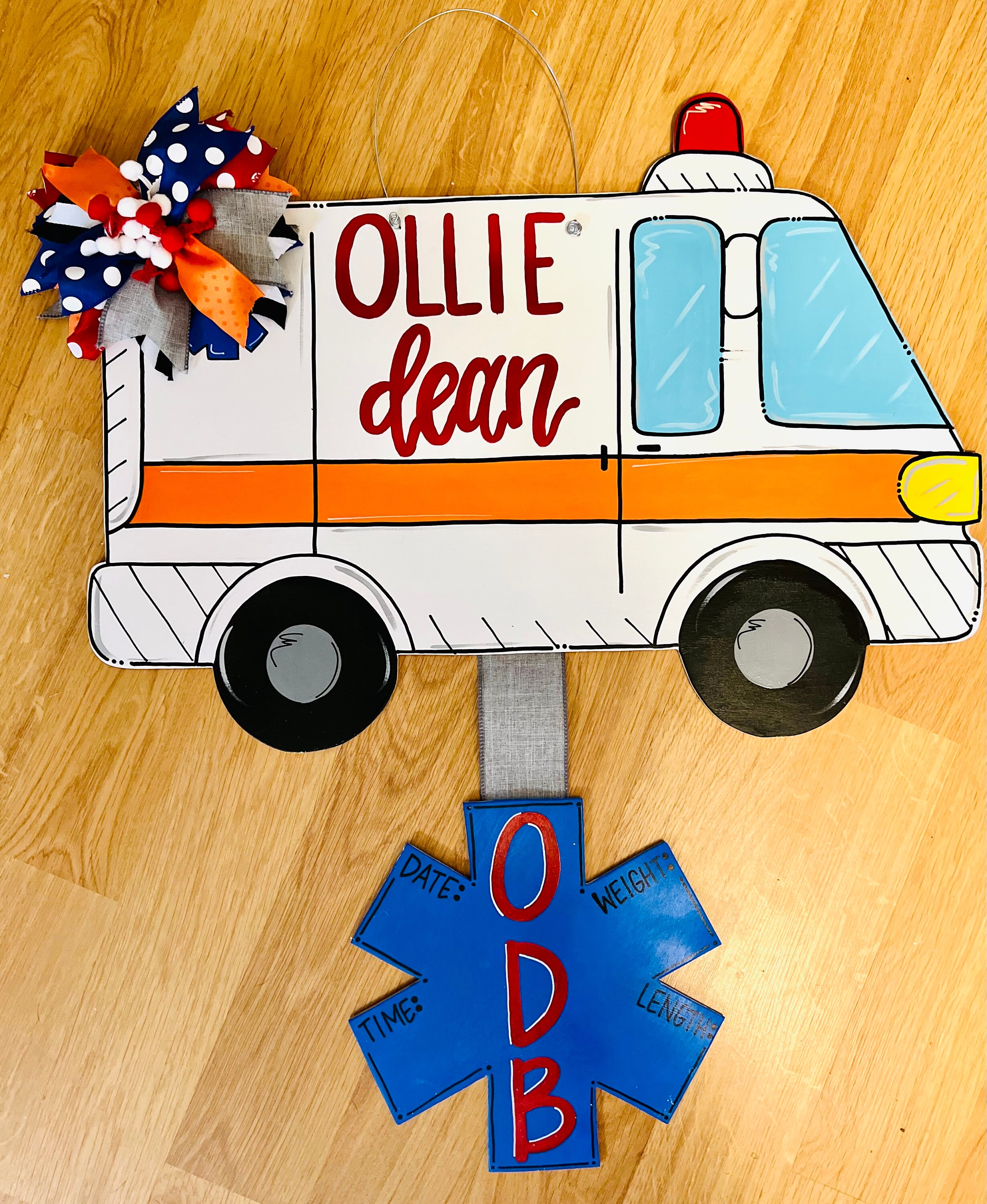 Ambulance EMT Baby Birth Announcement Door Hanger - Etsy