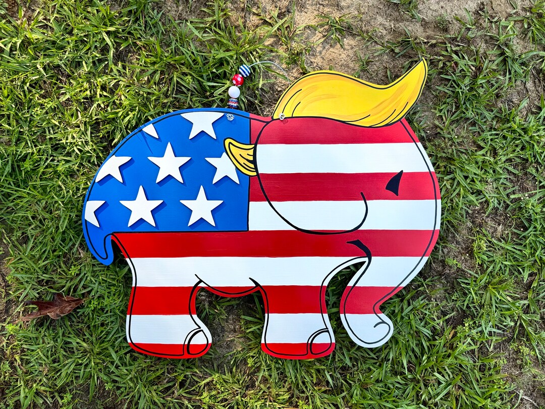 Patriotic Elephant Door Hanger: USA 4th of July Decor - Etsy