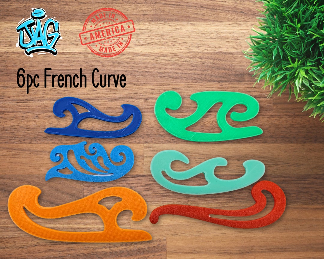 French Curve 6pc Set Comics, Drafting, Drawing - Made in the US! - Etsy
