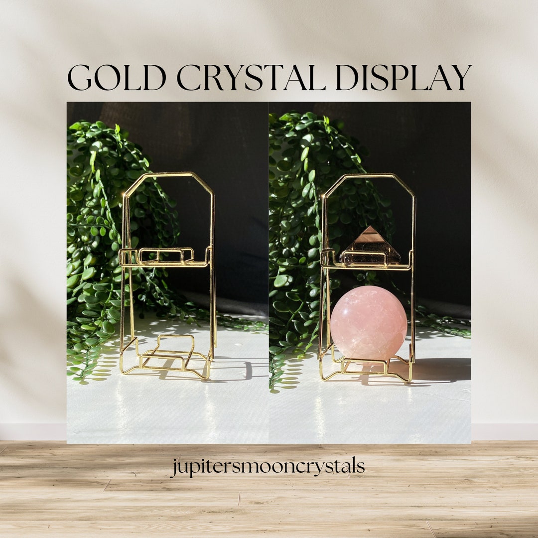 Gold Crystal Display Stand, 2 Tier Gold Stand, Display for Crystals ...