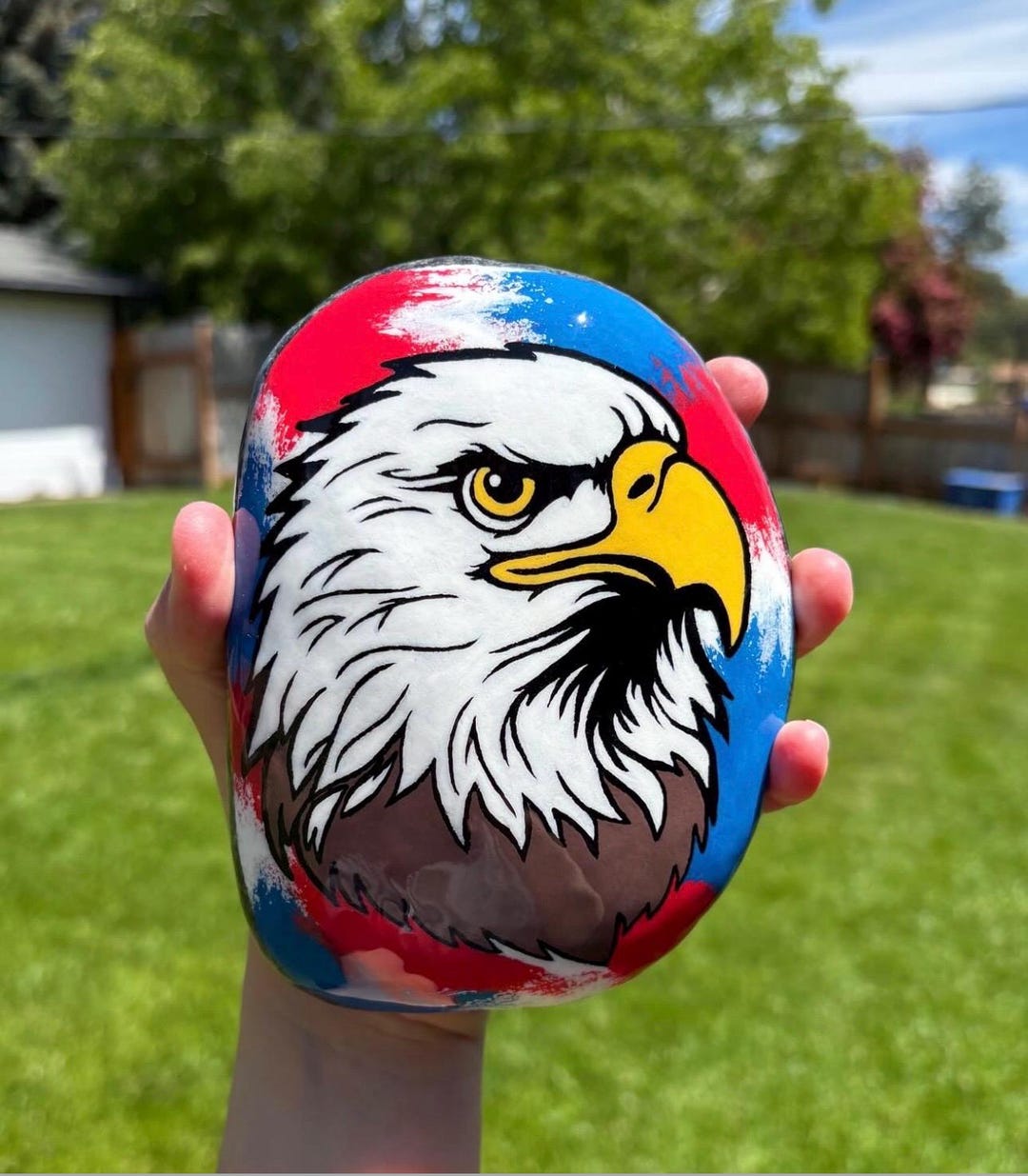 American Bald Eagle Painted Rock - Etsy