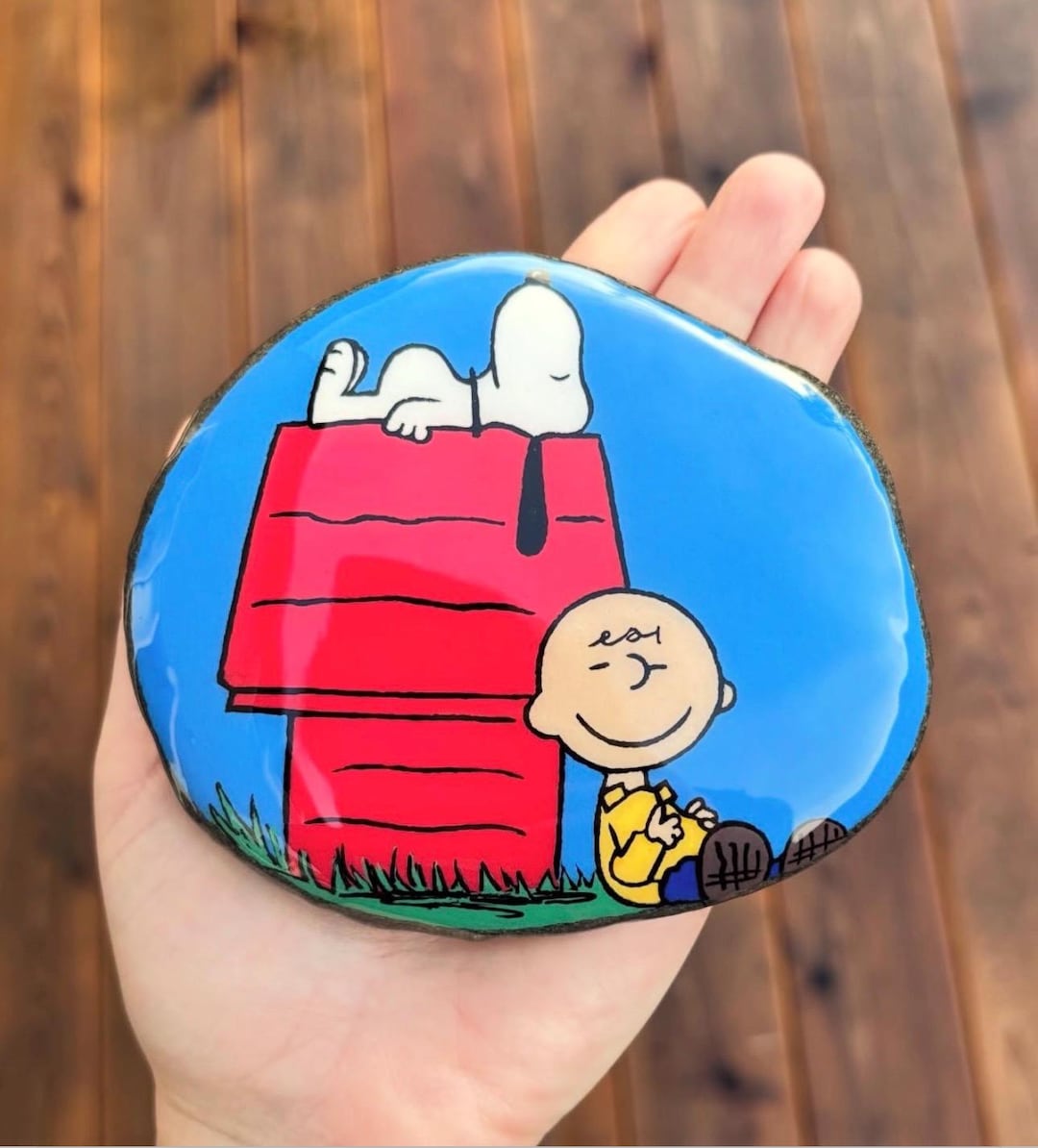 Peanuts Painted Rock - Etsy