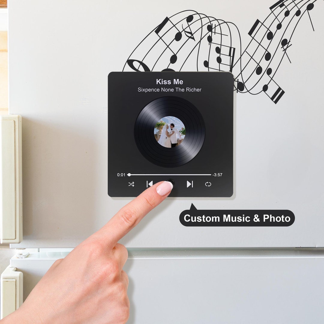Personalized Fridge Magnet, Plays Custom Song, Fridge Magnet With Album ...