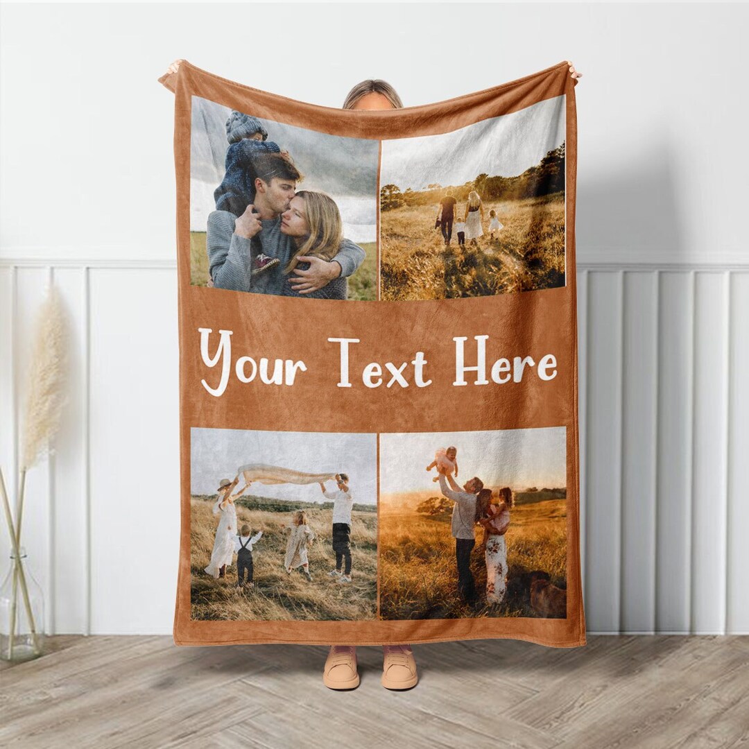 Personalized Picture Blanket With Text,customizable Photo Blanket ...