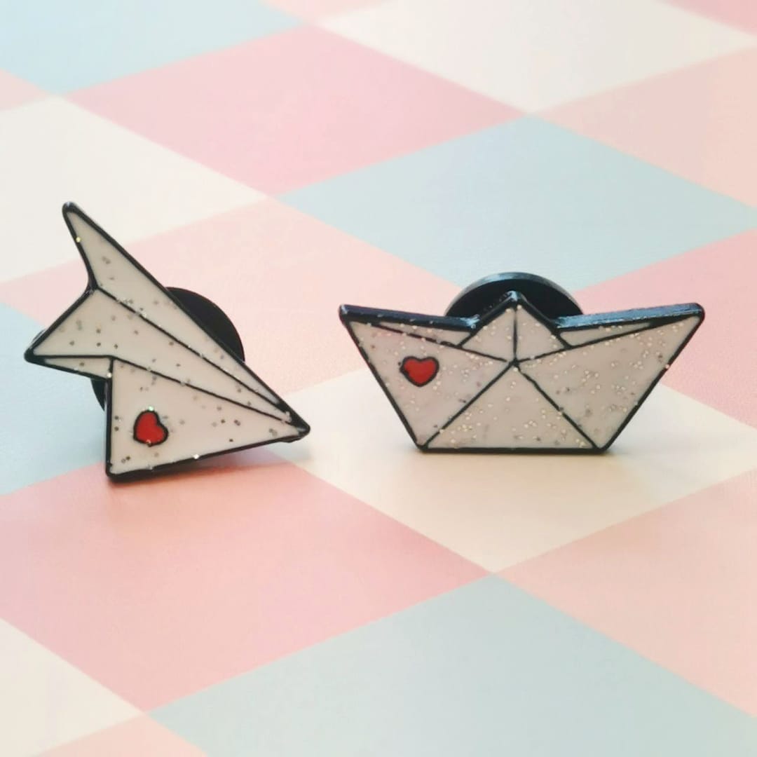 Paper Airplane Pin Boat Pins Origami Pin Cartoon Pin Funny - Etsy Australia