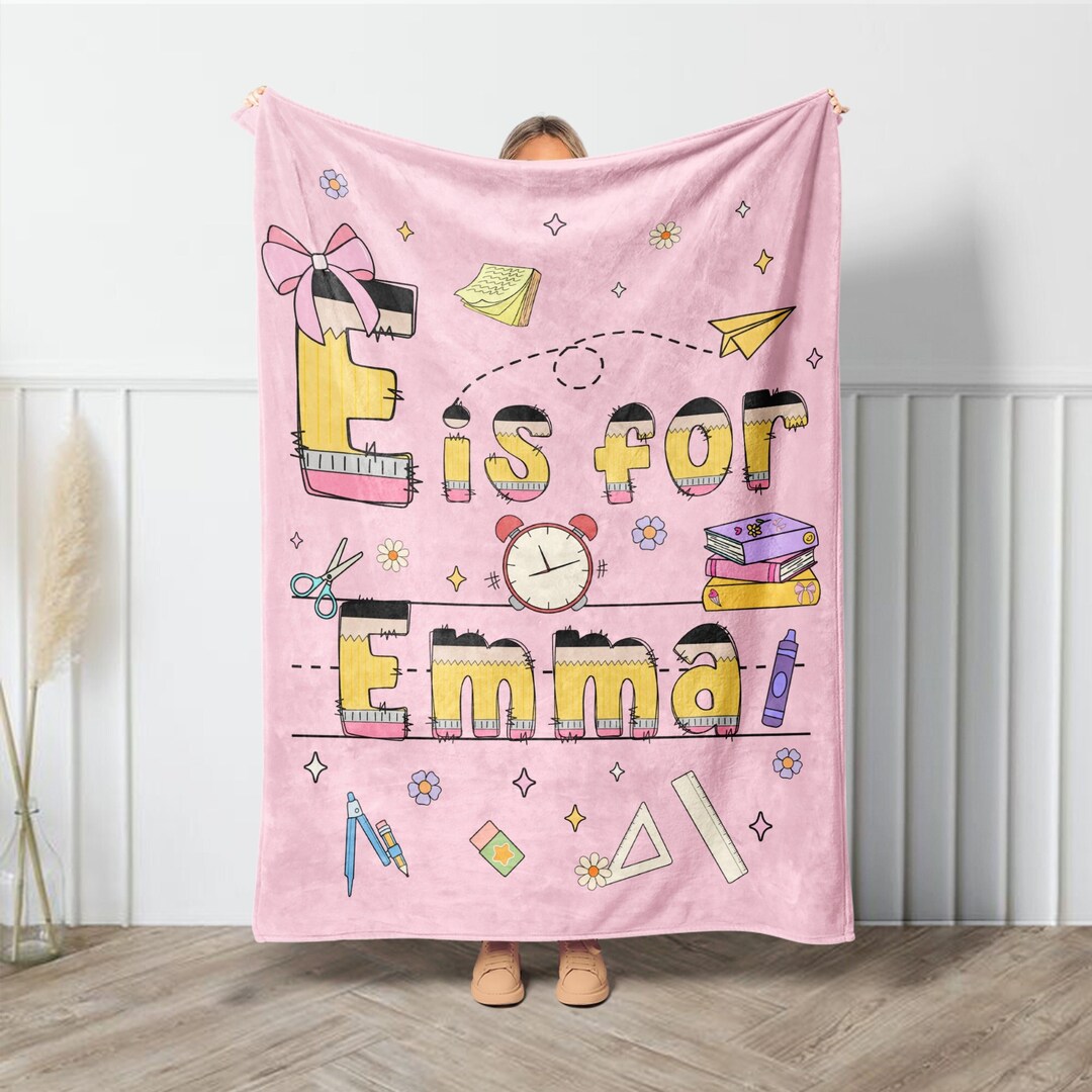 Custom Kids Name Blanket, Kids Back to School Blanket, First Day of ...