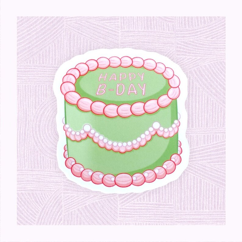 HBD Cake Sticker - Etsy