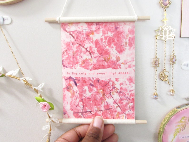Cherry Blossoms Wall Scroll | Cute Inspiring Quotes, Y2K Style Art ...