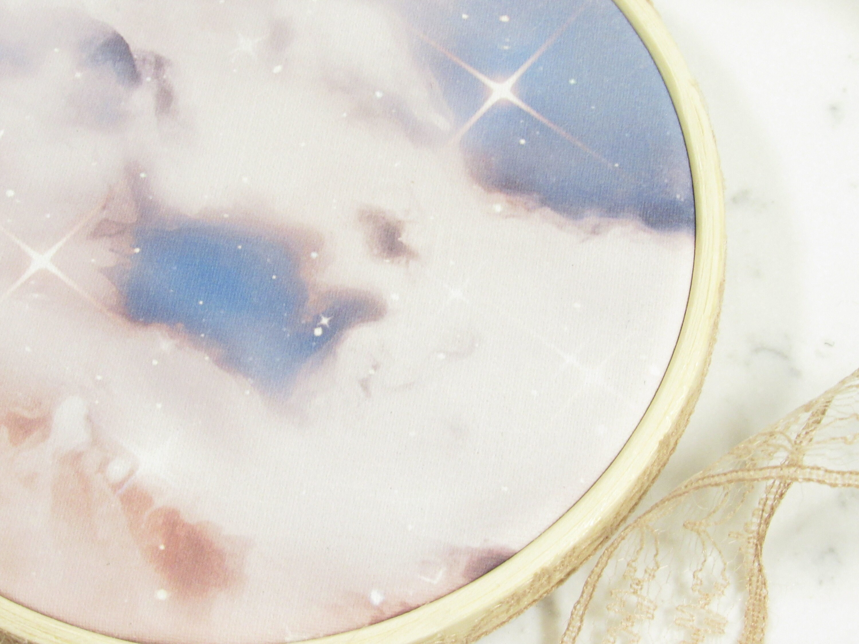 Mystic Celestial Art Print - Embroidery Wall Hanging, Boho Rustic Wall ...