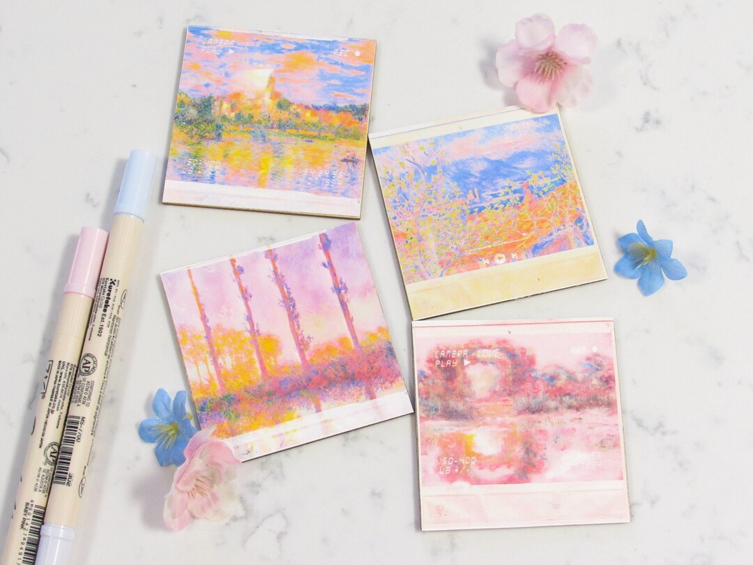 Claude Monte Retro Wall Art - Set of 4 | Impressionist Art, Cute Pastel ...