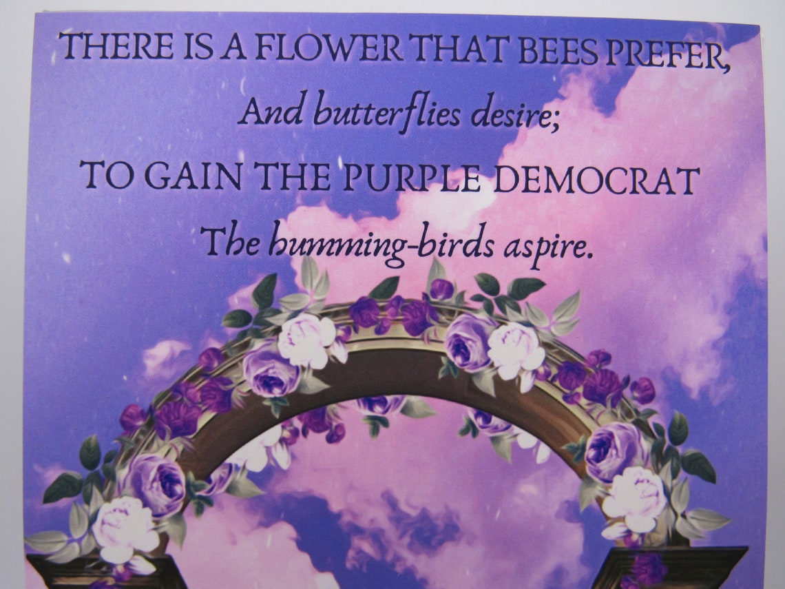 Emily Dickinson Purple Clover Poem Art Print Pastel - Etsy