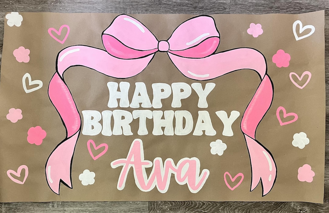 Hand Painted Custom Party Banner, Hand Painted Banner, Hand Painted ...