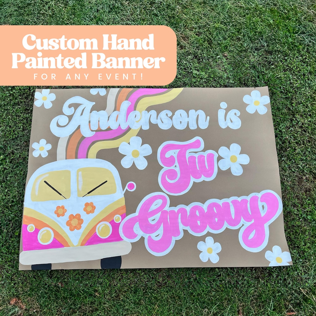 Hand Painted Custom Party Banner, Hand Painted Banner, Hand Painted ...