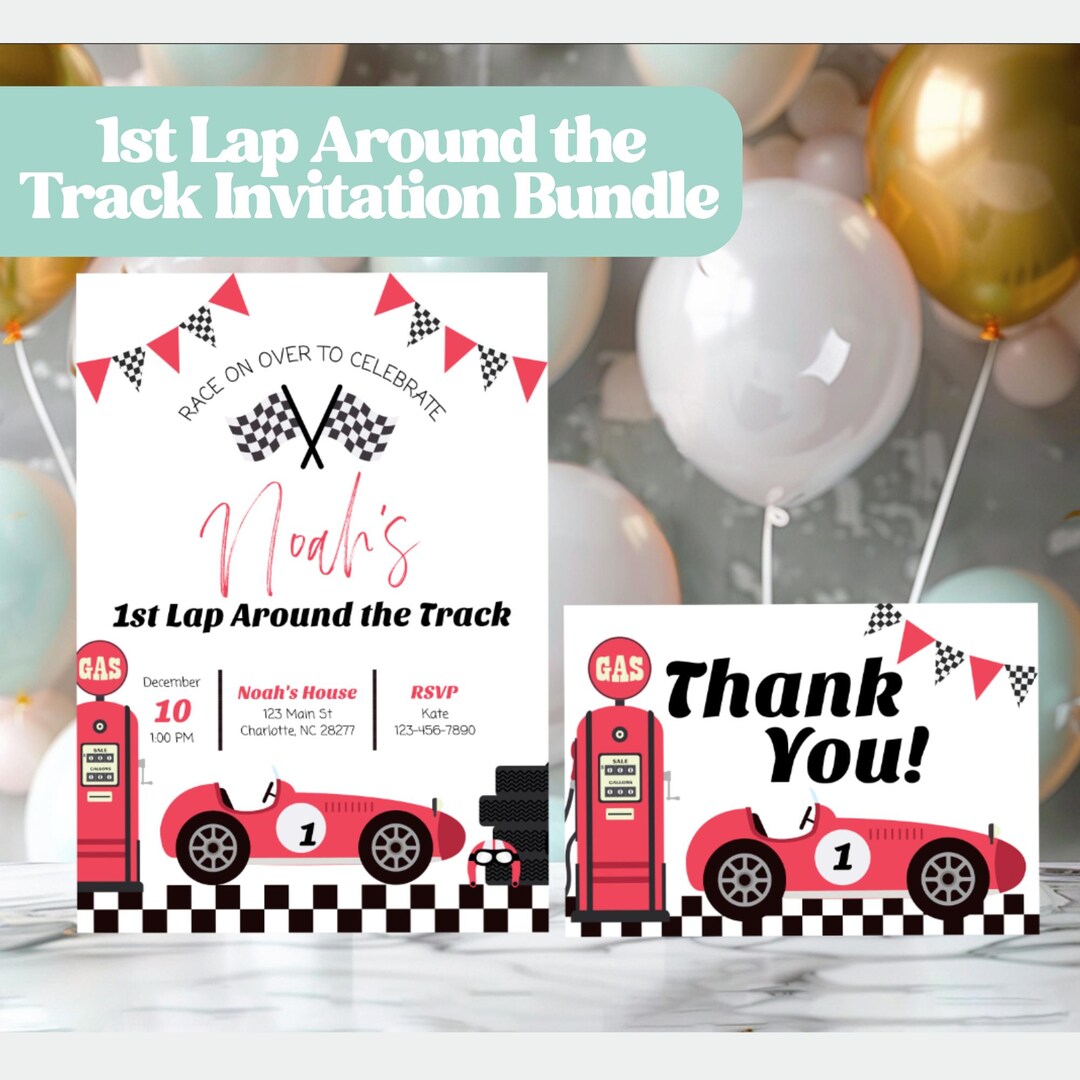 Editable First Lap Birthday Bundle,first Lap Around the Track Boy ...