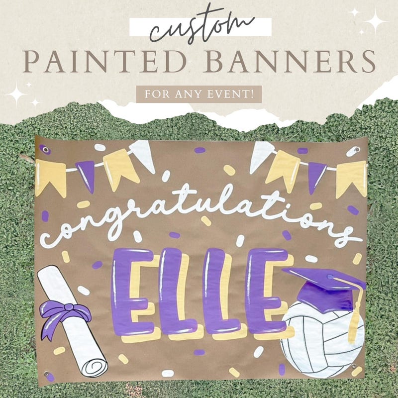 Graduation Hand Painted Banner - Etsy