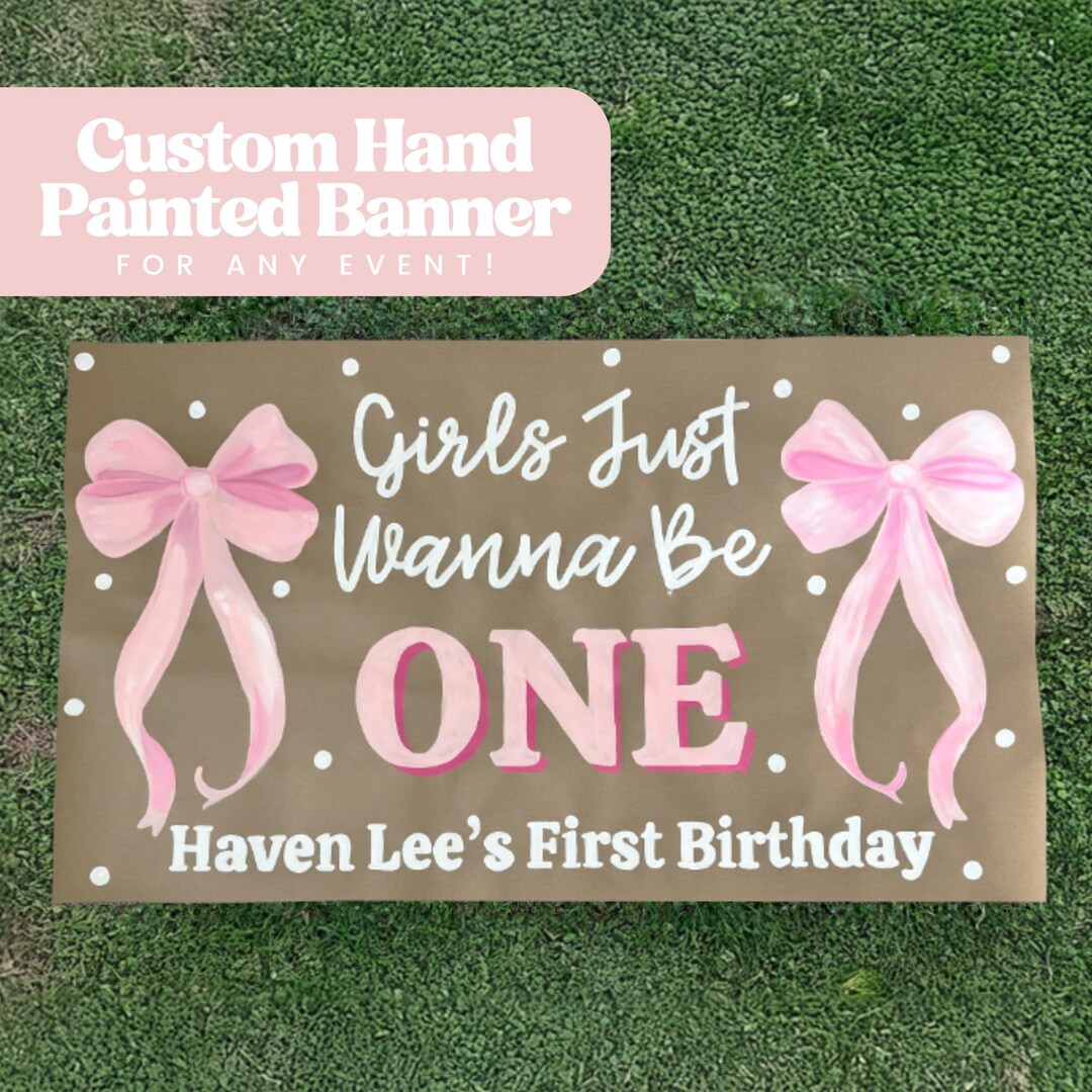 Custom Hand Painted Banner, First Birthday, Bachelorette Banner ...