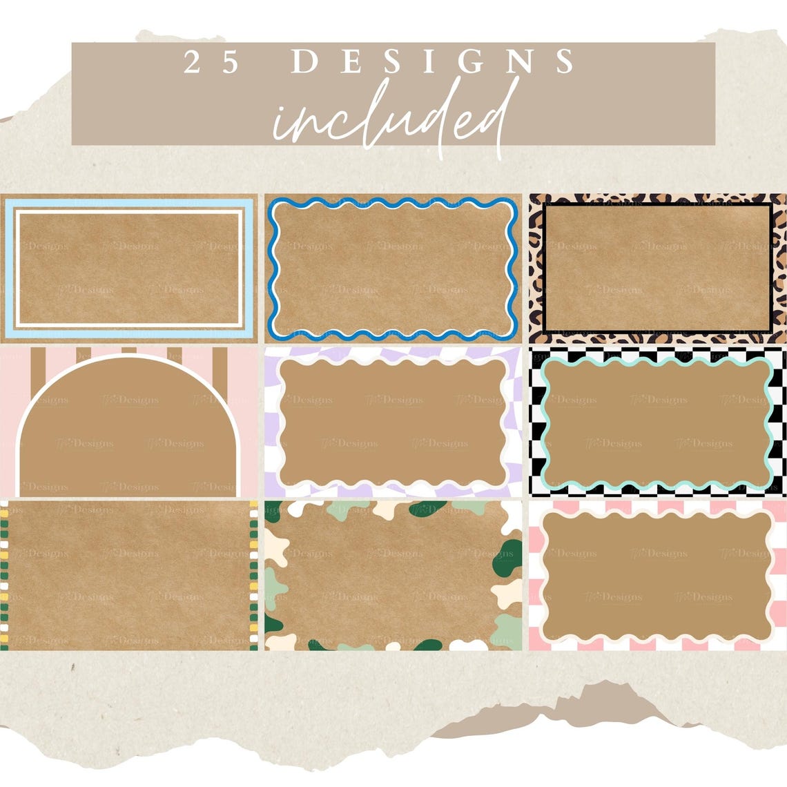 Digital Painted Banner Border Template, Customizable Digital Banner ...