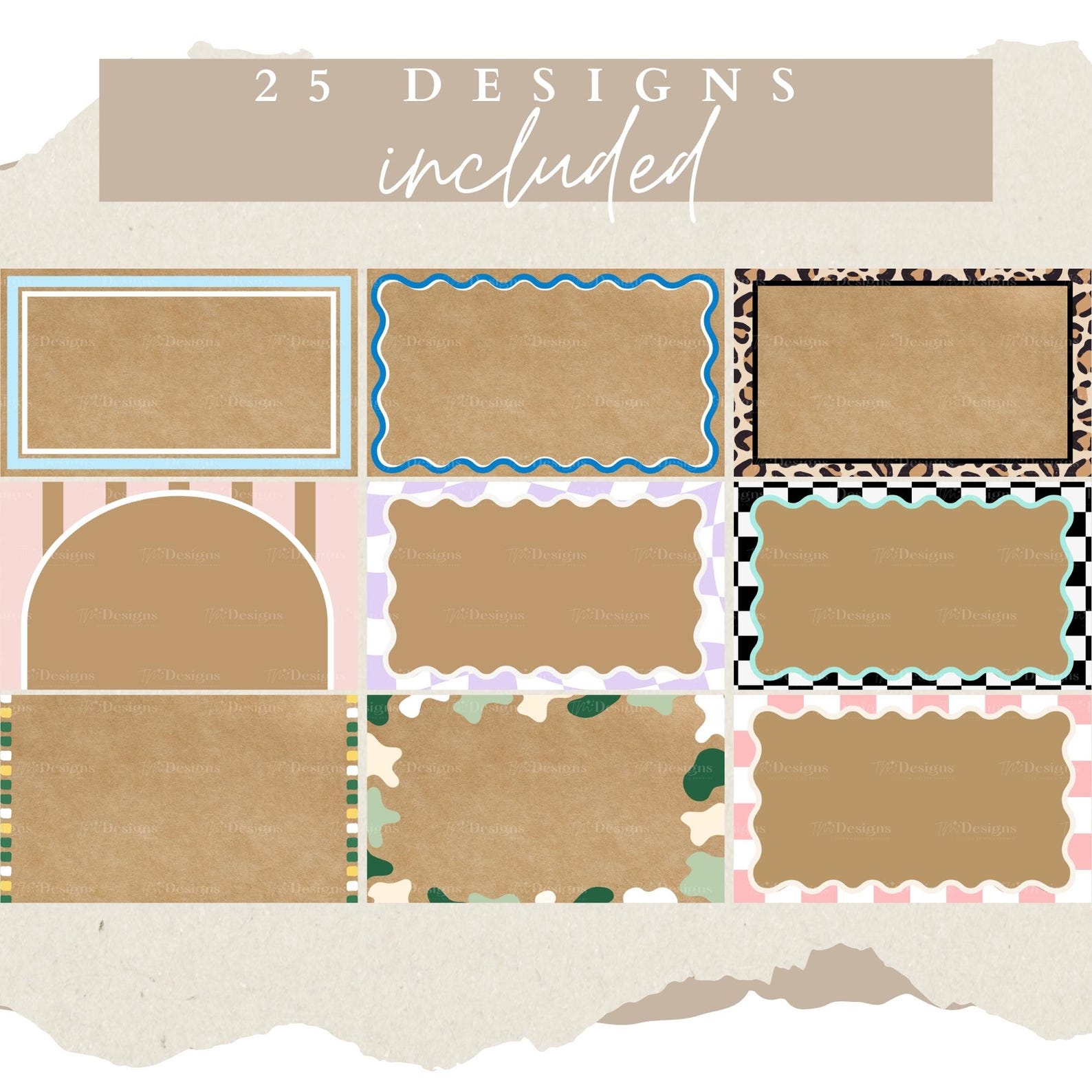 Digital Painted Banner Border Template, Customizable Digital Banner ...