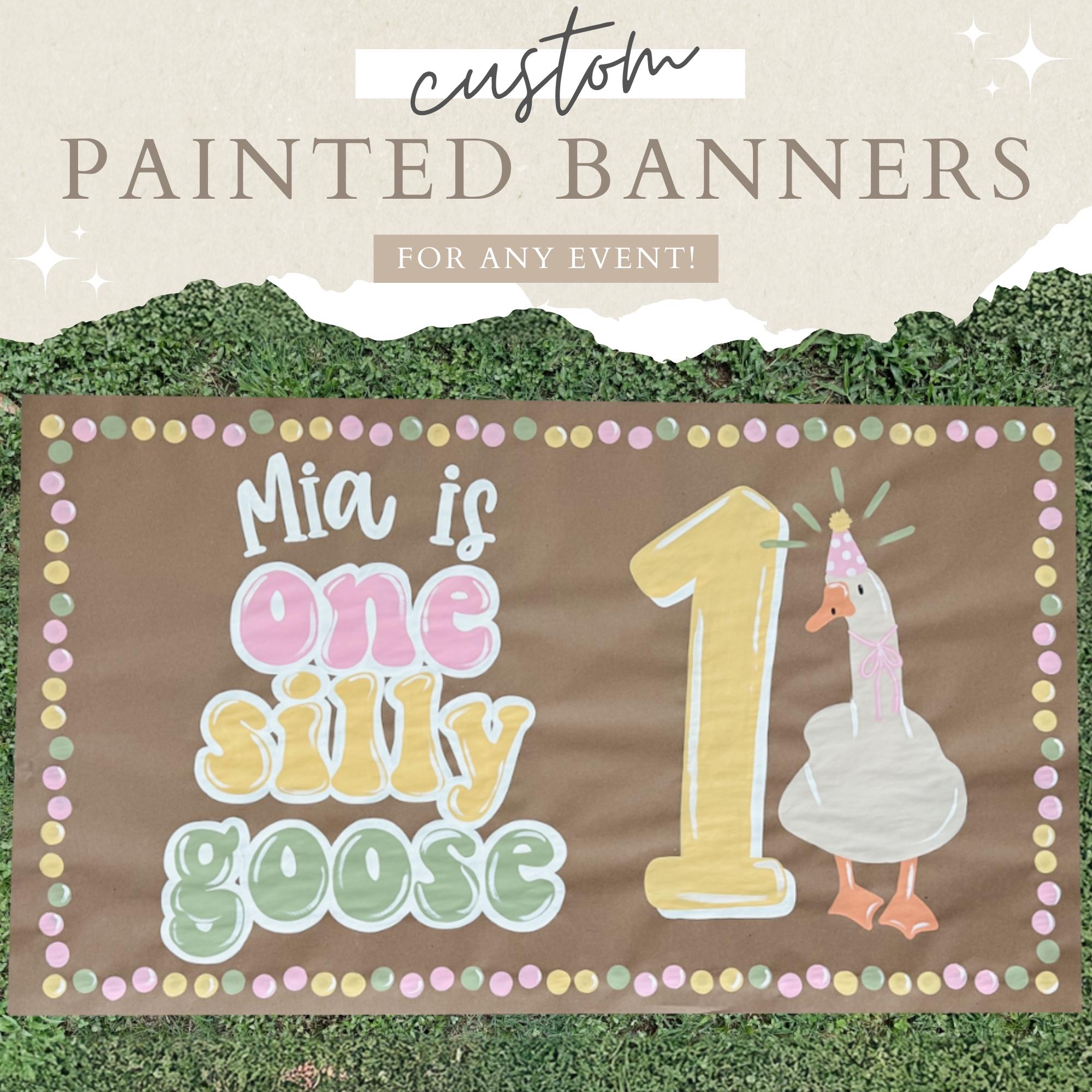 Hand Painted Silly Goose Banner, Hand Painted Party Banner, Hand ...