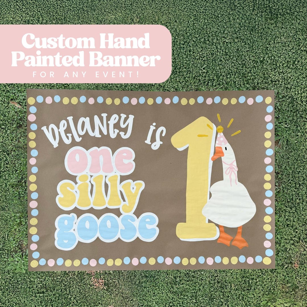 Hand Painted Silly Goose Banner, Hand Painted Party Banner, Hand ...