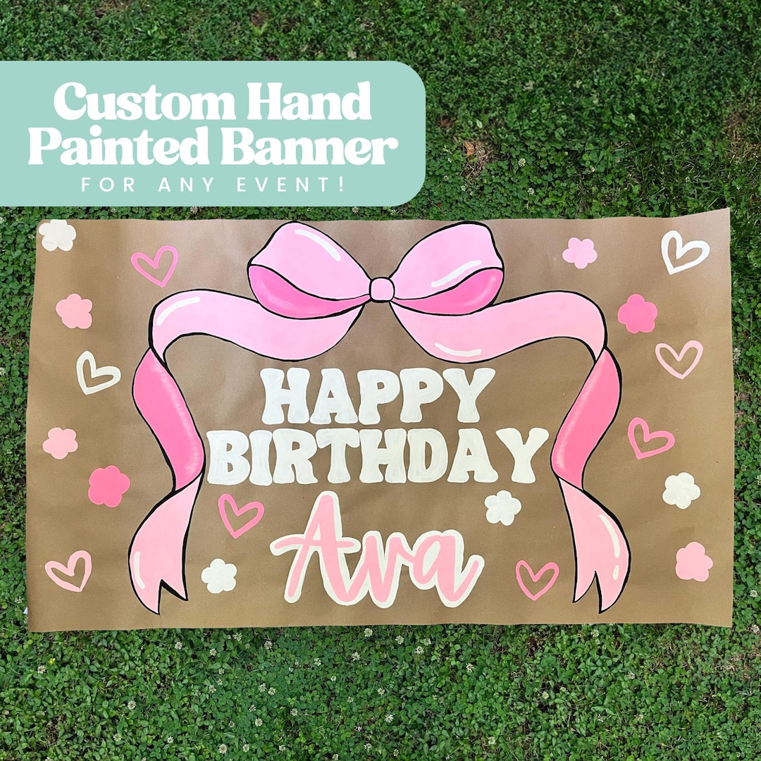 Hand Painted Custom Party Banner, Hand Painted Banner, Hand Painted ...