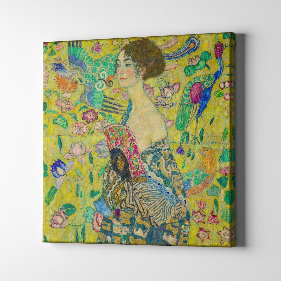GUSTAV KLIMT Lady With Fan dame Mit Fächer High Resolution - Etsy