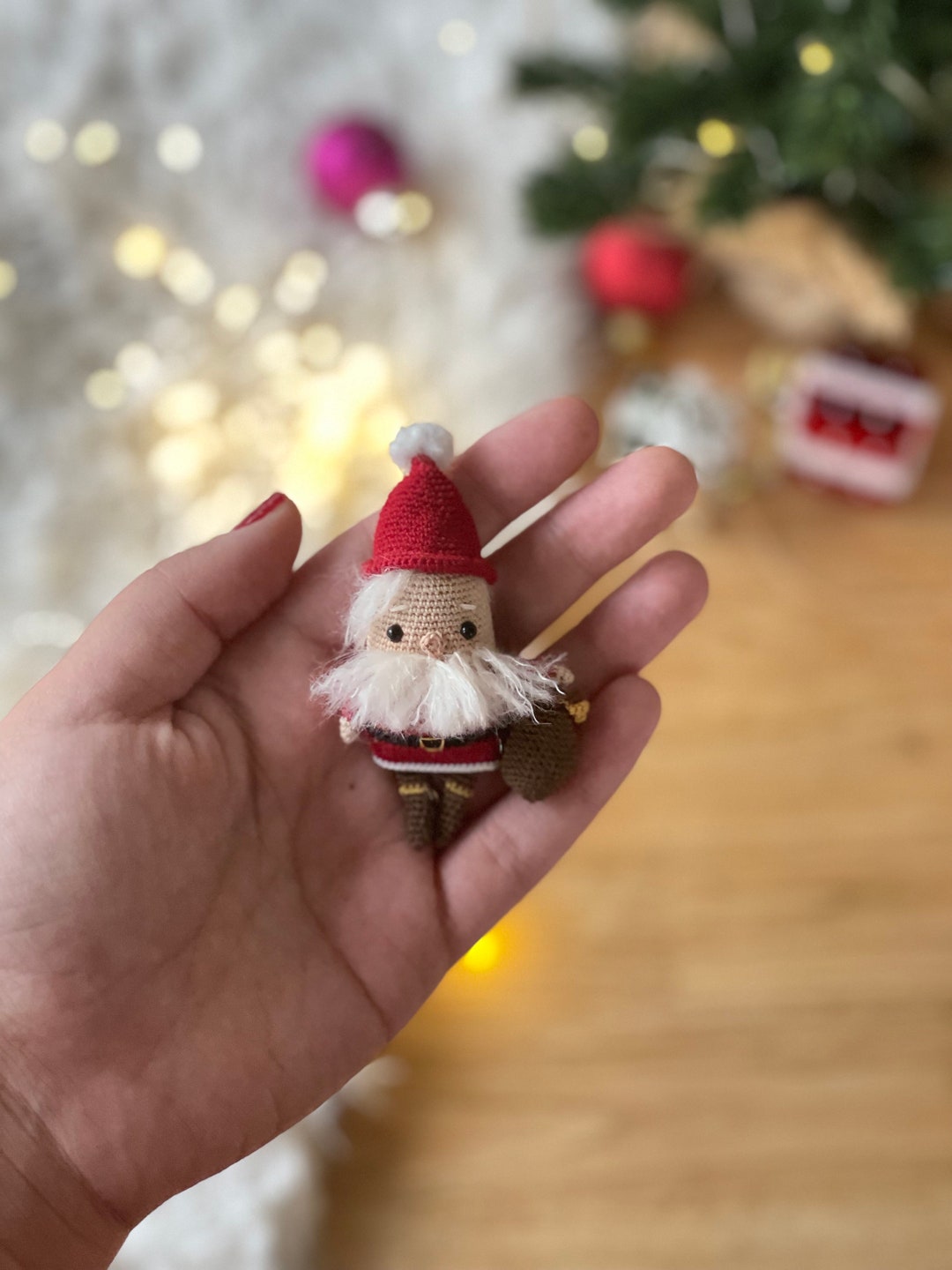 Mini Amigurumi Santa Clause, Miniature Crochet Santa, Miniature ...