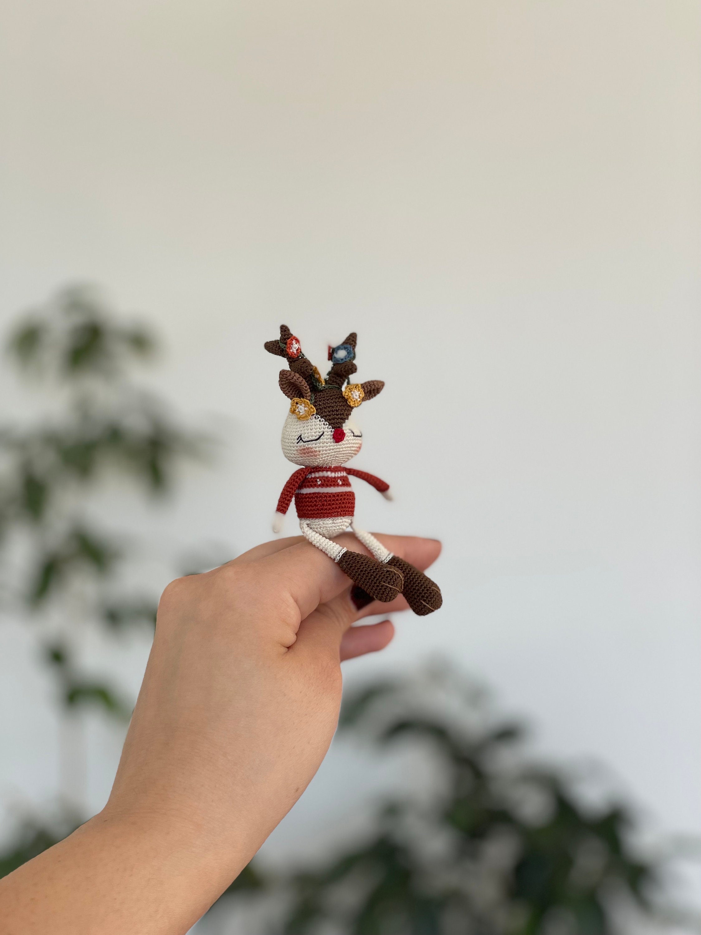 Pre-order. Mini Amigurumi Reindeer, Mini Crochet Reindeer, Miniature ...