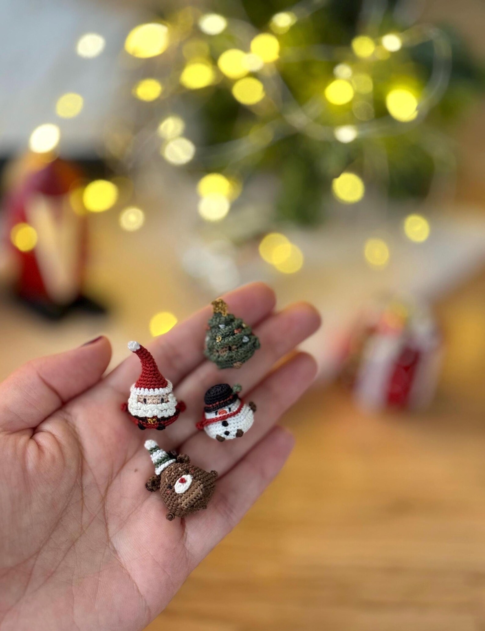Mini Amigurumi Christmas Bundle, Miniature Crochet Christmas Ornament ...