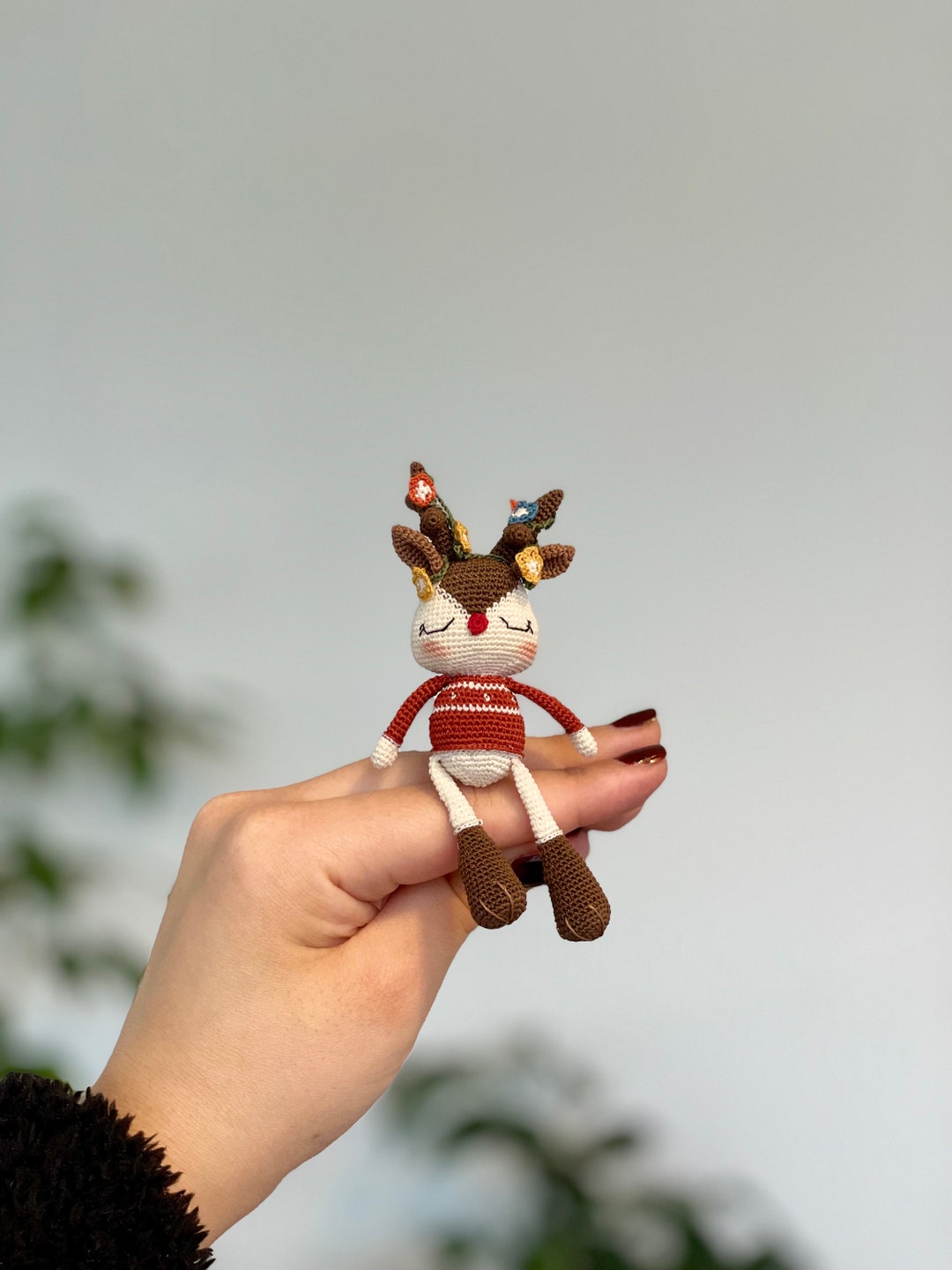 Pre-order. Mini Amigurumi Reindeer, Mini Crochet Reindeer, Miniature ...