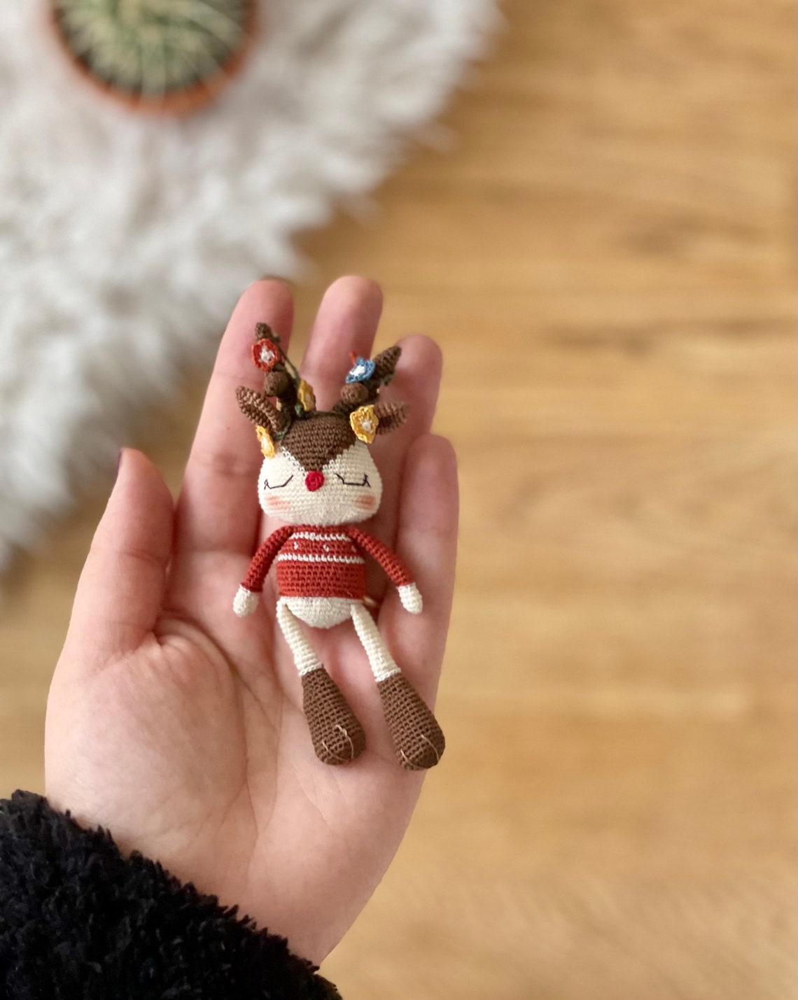 Pre-order. Mini Amigurumi Reindeer, Mini Crochet Reindeer, Miniature ...