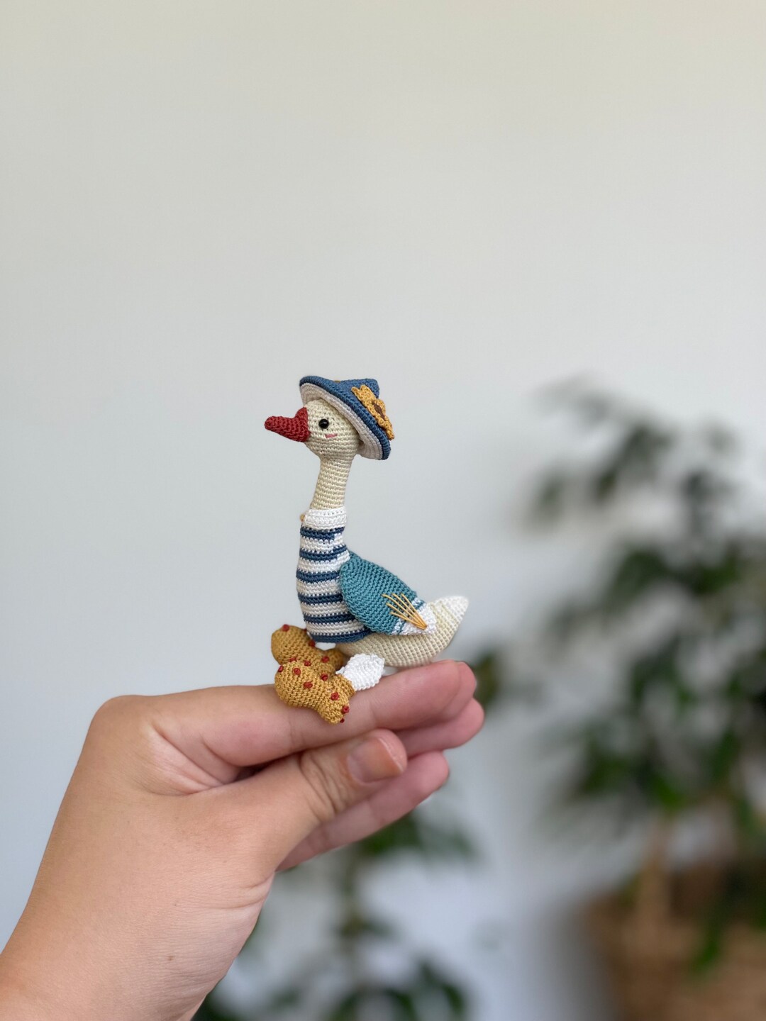 Miniature Amigurumi Vincent the Goose, Mini Amigurumi Goose Plush ...