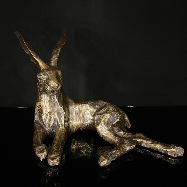 Laying Rabbit Statue - Etsy