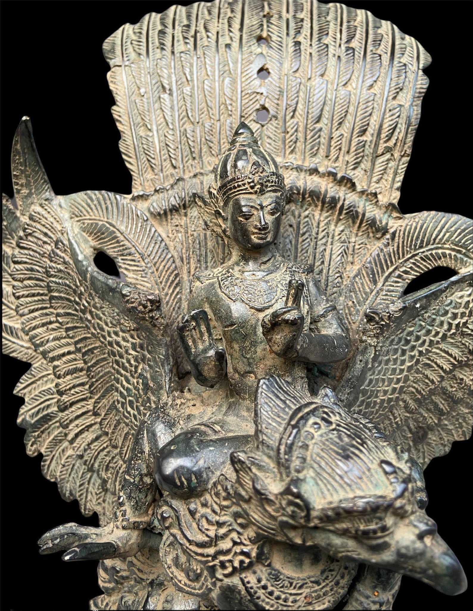 Vishnu Garuda, Bronze Statue 35.5CM, Vishnu Figurine, Vishnu Sculpture ...