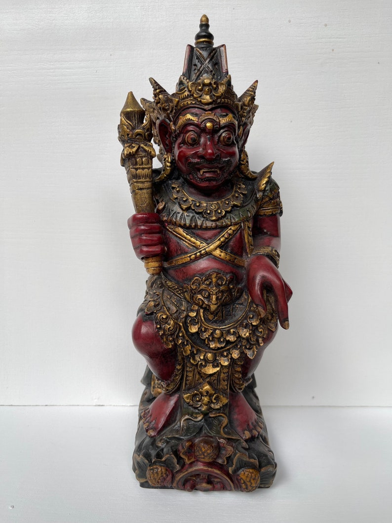 Rahwana Wooden Sculpture, Ravana Ramayana Figurines, Bali Hand Carving ...